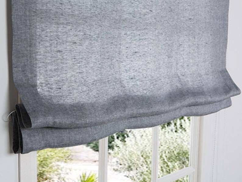 Linen Roman Blind Roman Blind roman Shade Graphite Grey - Etsy