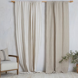Linen Curtain-linen Panel-linen Drape Heavy Linen Fabric-washed Linen ...