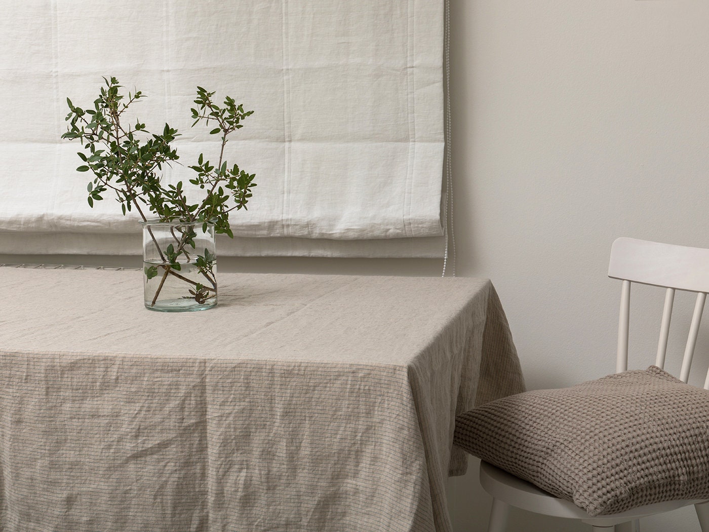 Linen tablecloth-Table linens-Washed Linen tablecloth in Natural color ... Linen tablecloth-Table linens-Washed Linen tablecloth in Natural color ...