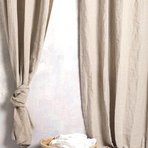 Linen Curtain Panel-linen Curtain Drape-linen Drape in Natural | Etsy