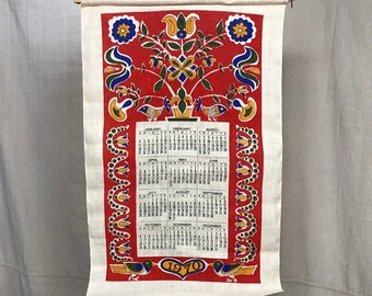 Vintage 1969 Linen Calendar - Etsy
