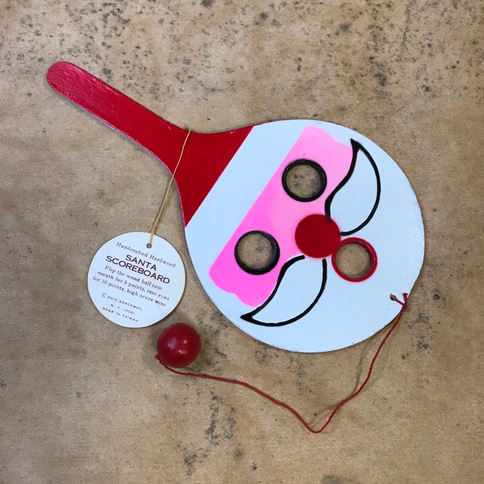 Vintage Christmas Santa Paddle Ball NOS // Mid Century - Etsy