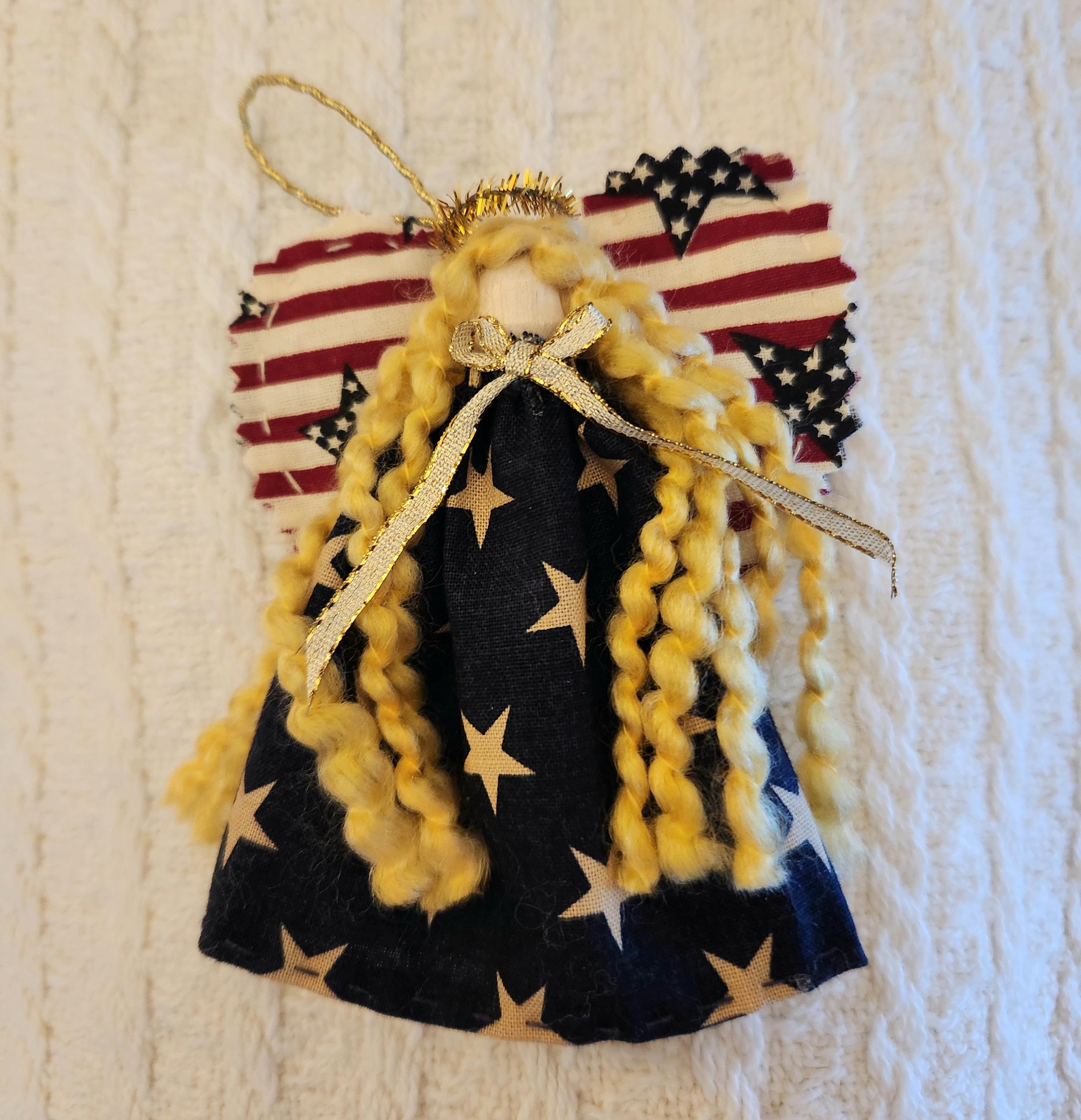 PATRIOTIC AMERICANA ANGEL, Primitive-style Clothespin Doll/ornament - Etsy