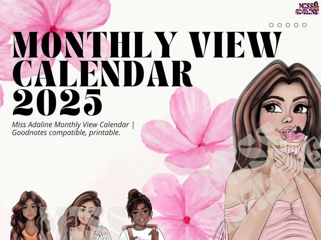 Monthly View Calendar 2025 Miss Adaline - Etsy