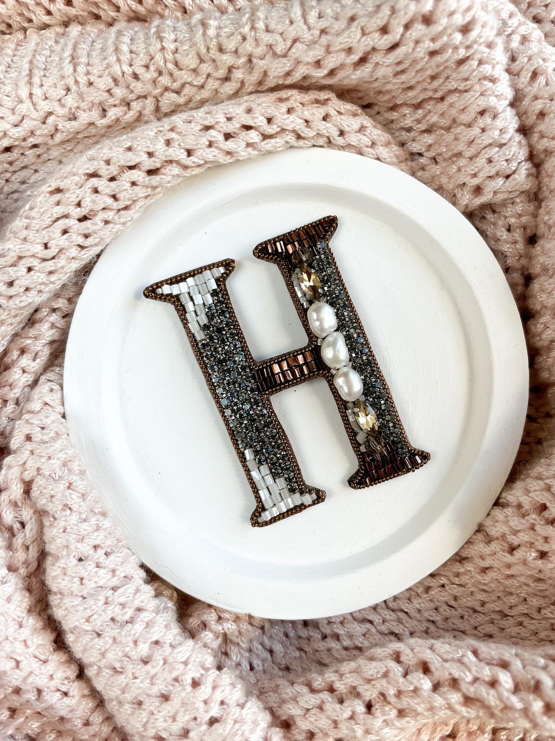 Bronze Letter H Brooch. Personalised Gift for Her - Etsy