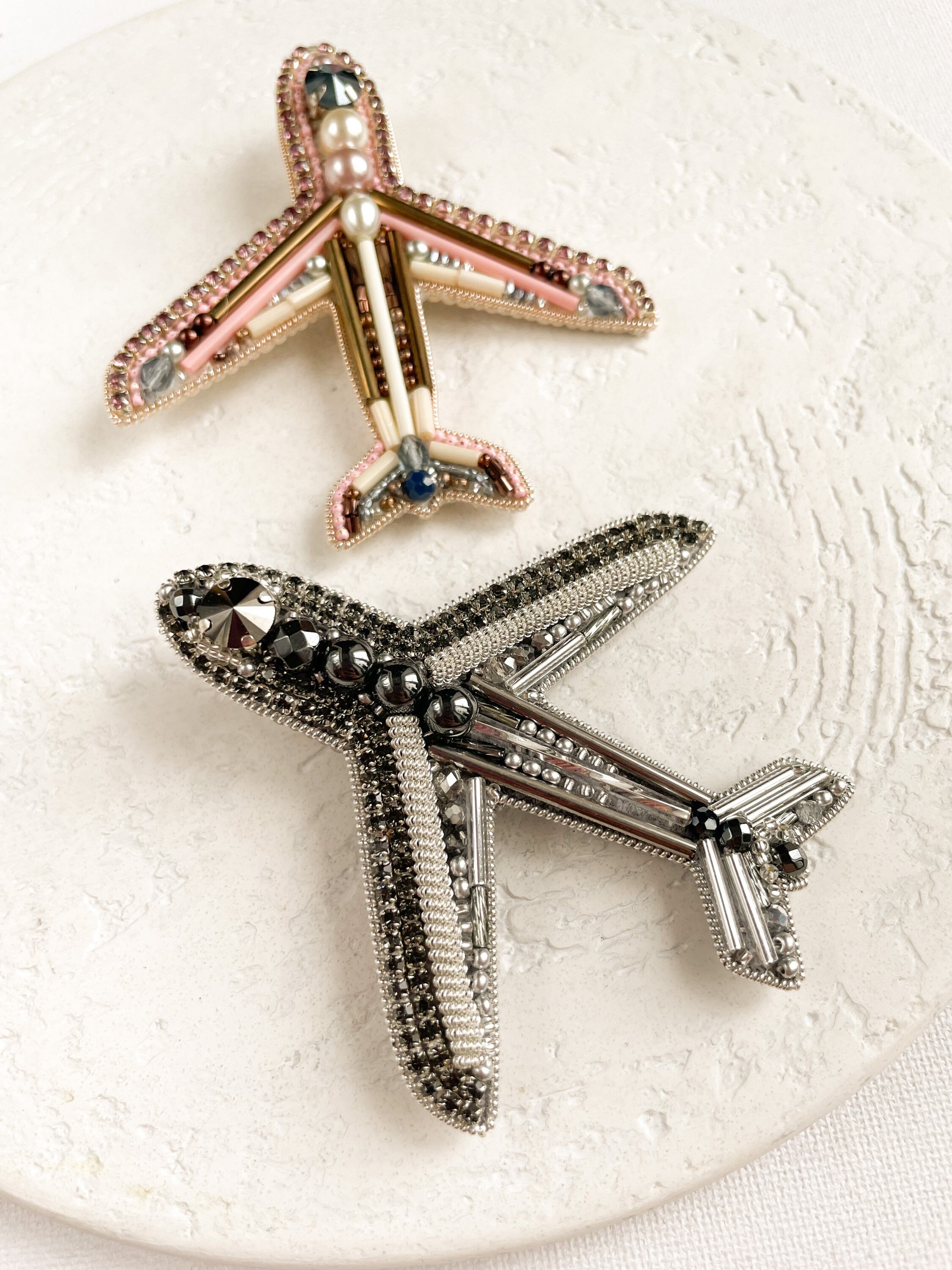 Beaded Airplane Brooch. Gift for Flight Attendant - Etsy