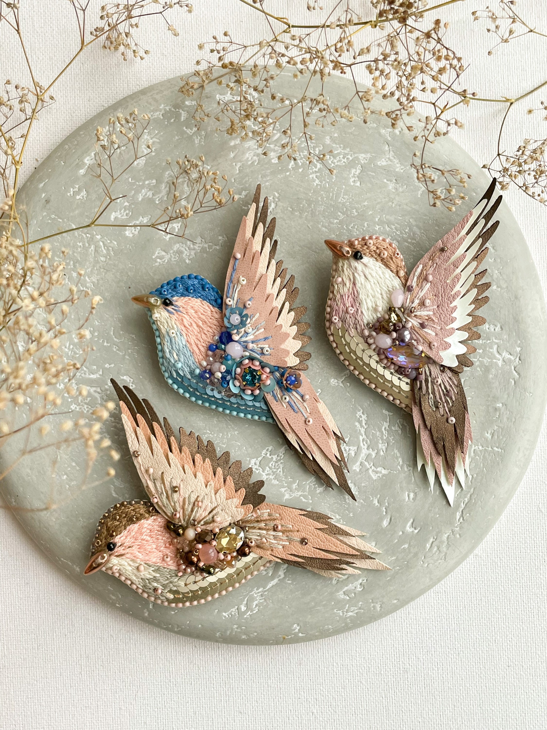 Beaded Bird Brooch. Gift for Her - Etsy