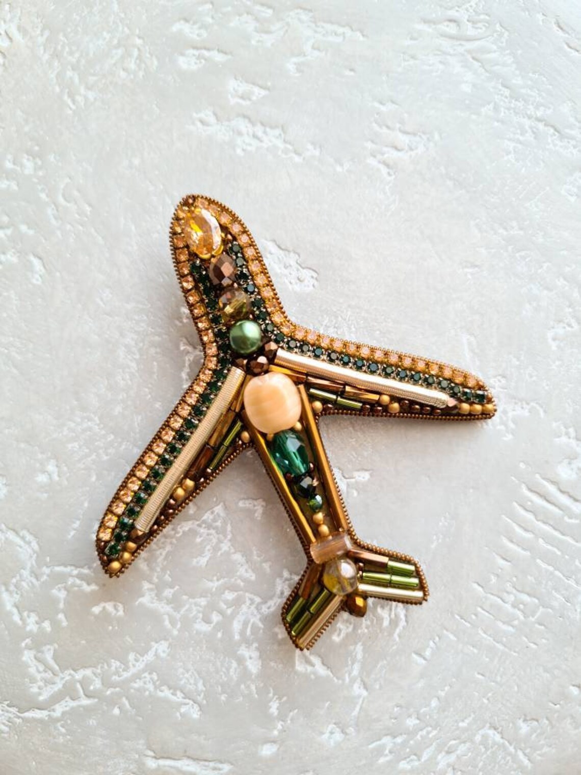 Beaded Airplane Brooch. Gift for Flight Attendant - Etsy