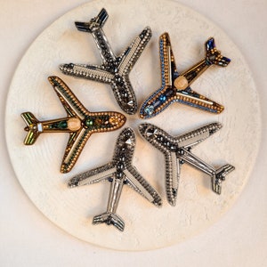 Beaded Airplane Brooch. Gift For Flight Attendant | Etsy