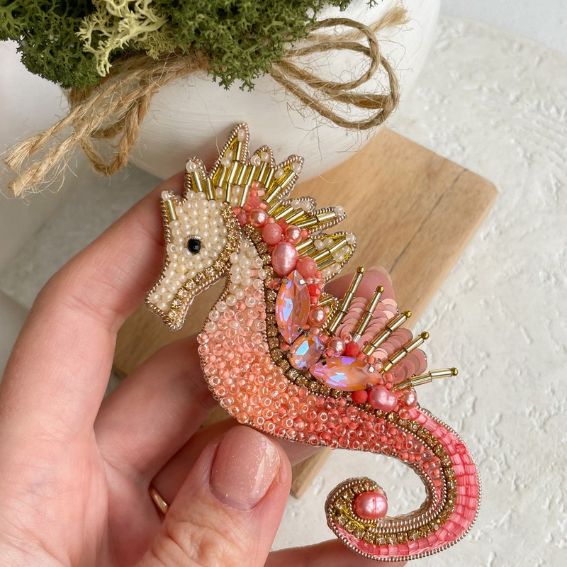 Beaded Brooch - Etsy