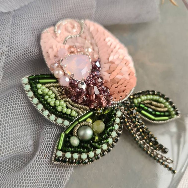 Beaded Brooch - Etsy