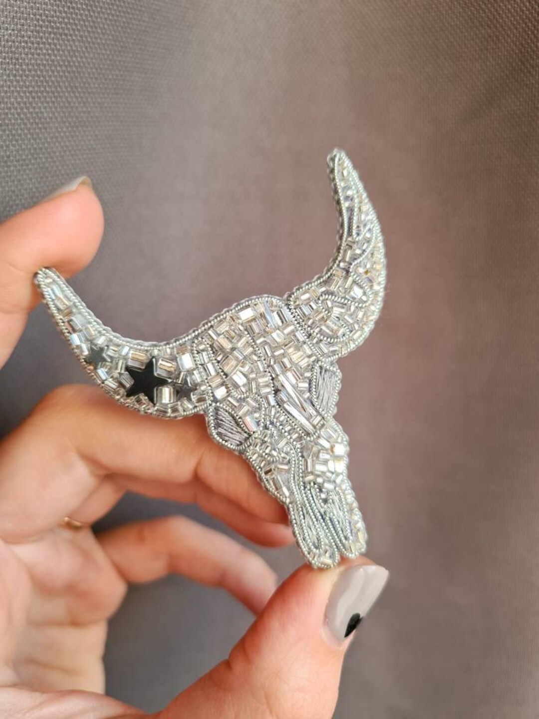 Silver Bull Beaded Brooch. Ox Zodiac Gift - Etsy