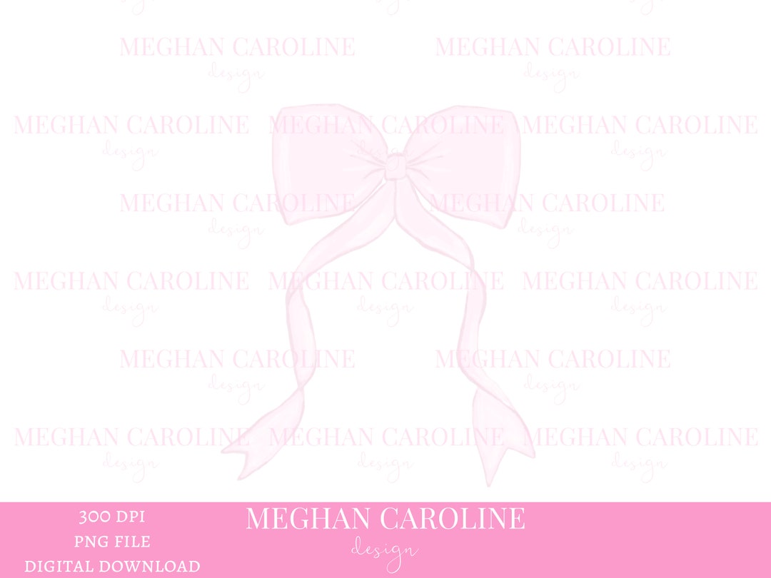 Pink Bow Clipart, Pink Coquette Ribbon Png, Watercolor Bow Sublimation ...