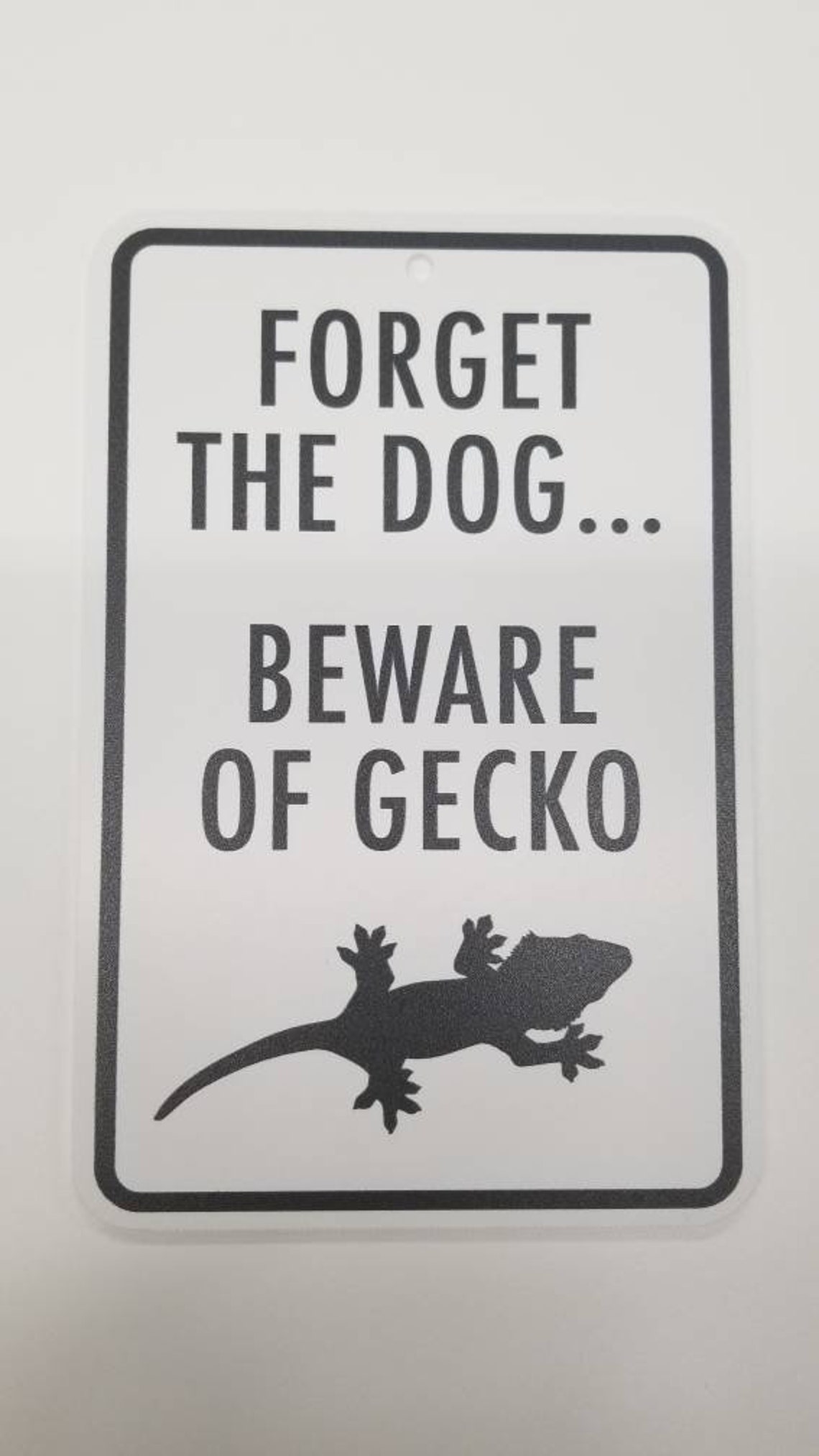 Crested gecko Beware of gecko PVC sign | Etsy