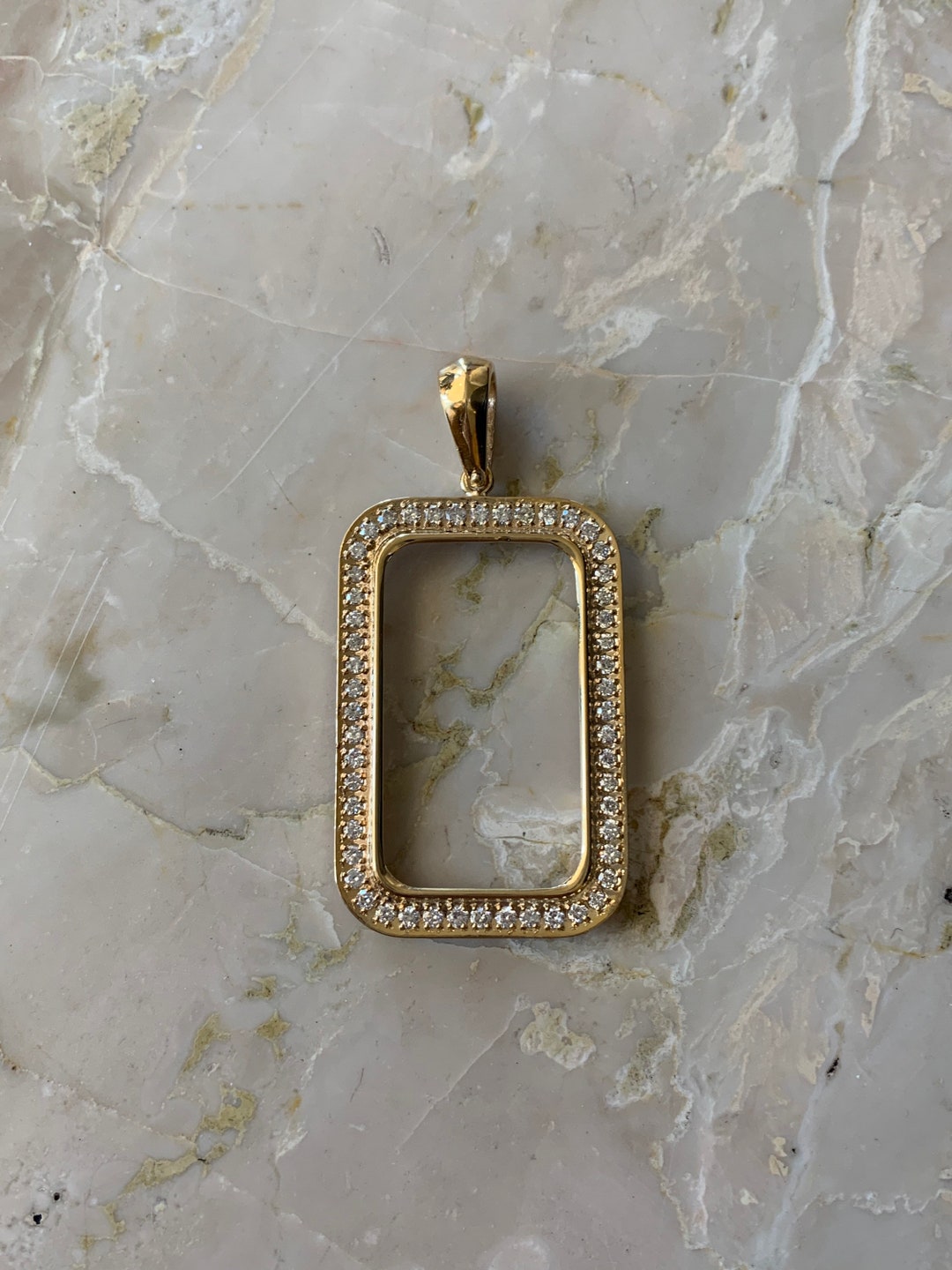 14K Yellow Gold Frame for 1 Oz Gold Bar With Round Diamonds 2.58 Cts - Etsy