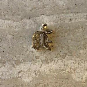 14K Yellow Gold Old English Large Initial "d” Pendant Gothic Style With ...