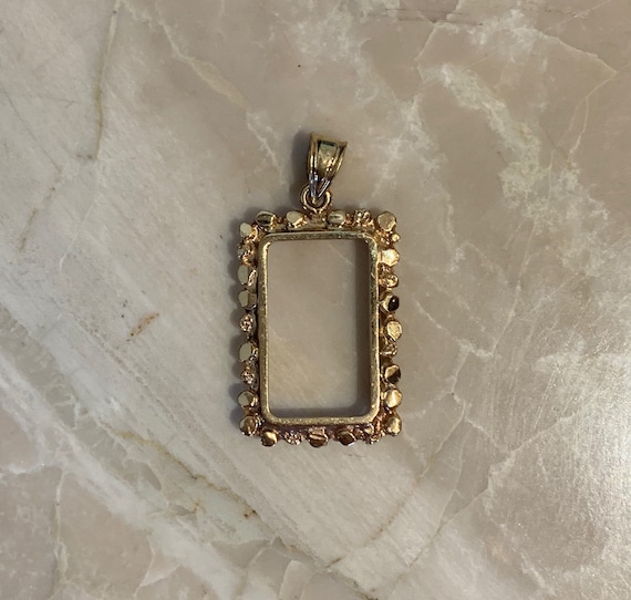 14K Pretty Yellow Gold Nugget Style Frame for 5 Gram Pamp credit Suisse Gold Bar Etsy