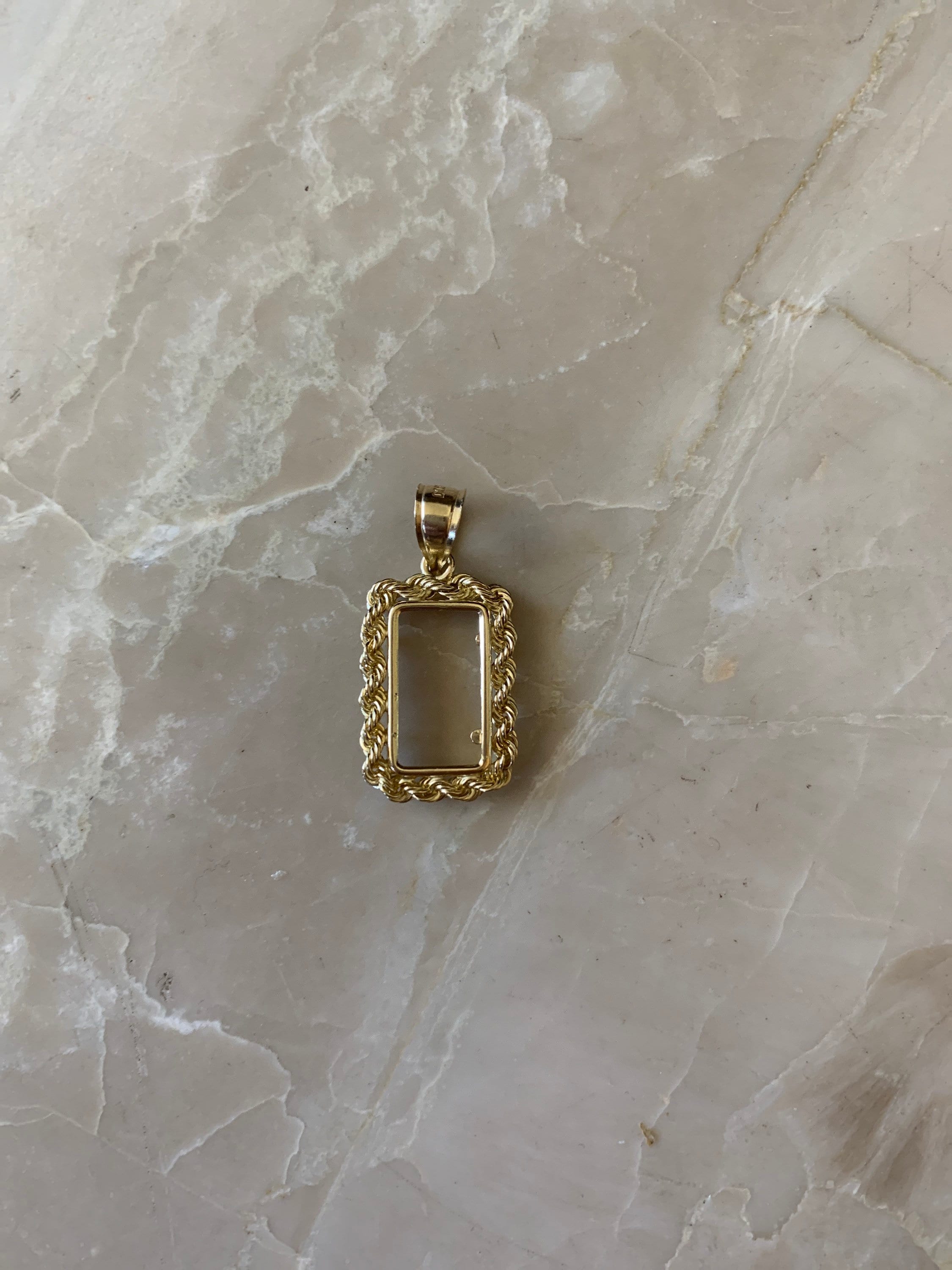 14K Pretty Yellow Gold Rope Chain Frame for 1 Gram Pamp/Credit | Etsy