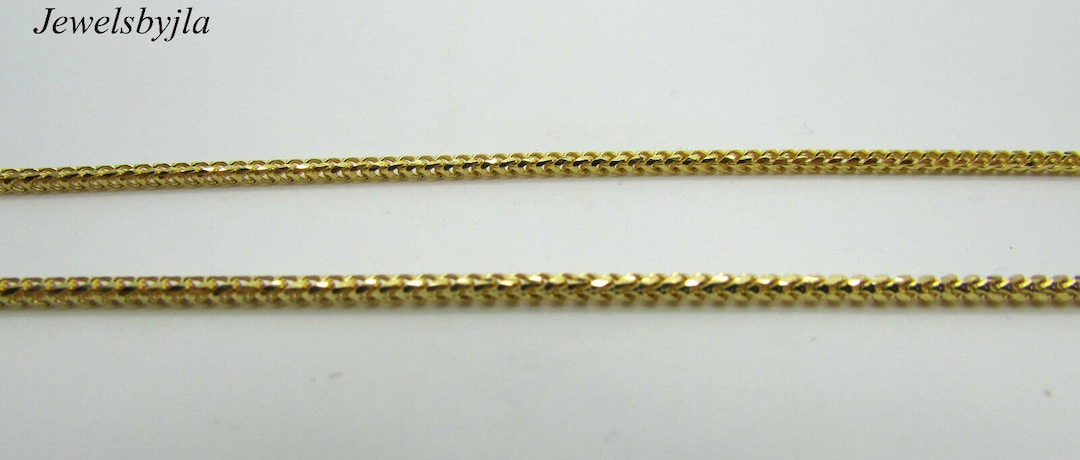 Preciosa cadena de cola de zorro de oro amarillo de 14 quilates con ...