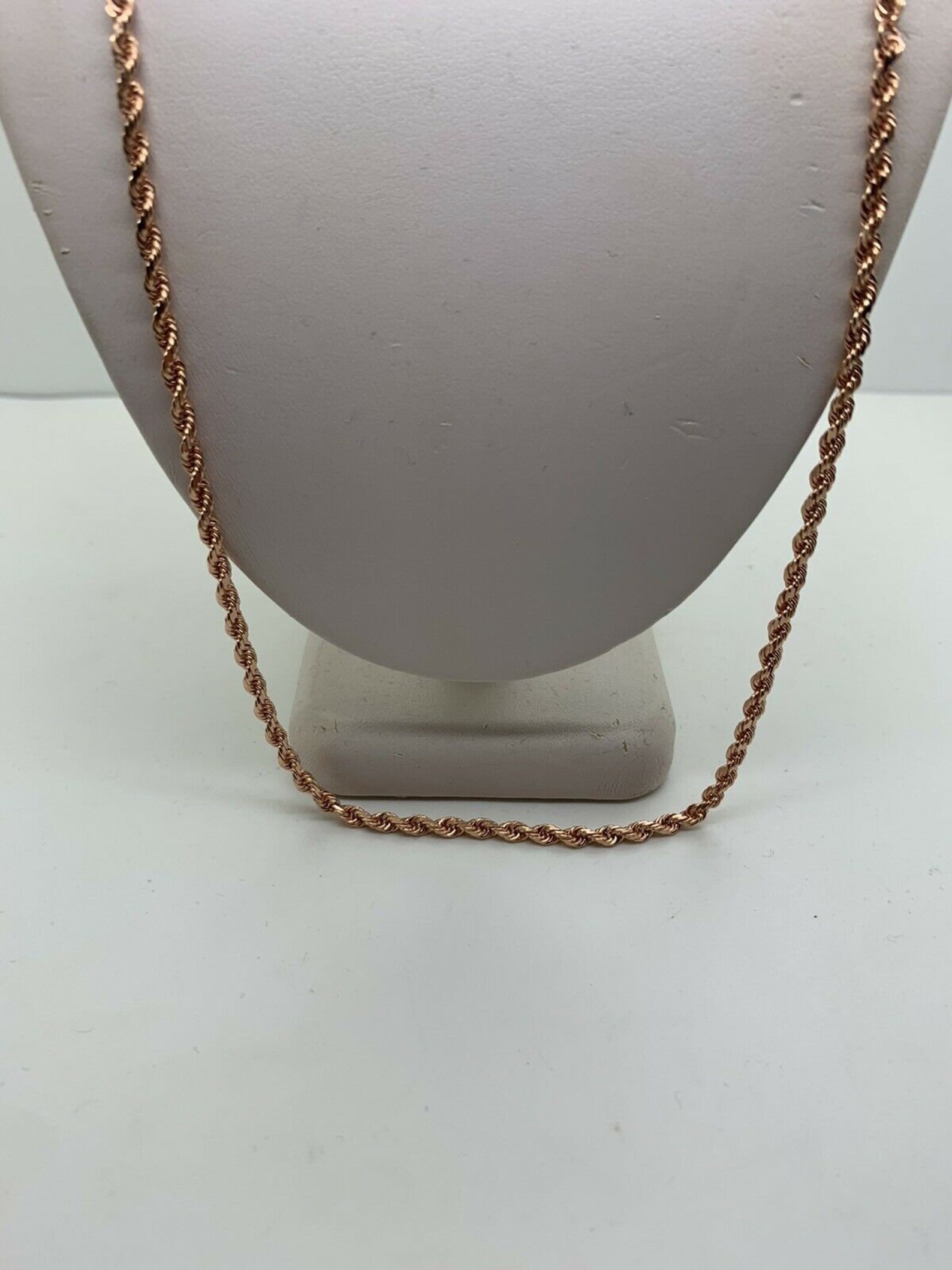 14K Rose Gold Diamond Cut 22 Inches Rope Chain 16.7 Grams 3Mm | Etsy