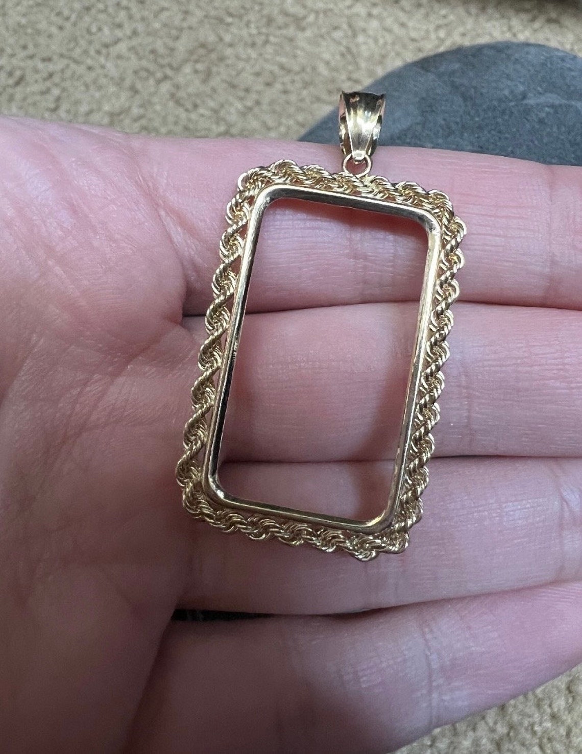 14K Pretty Yellow Gold Rope Frame for 20 Gram Pamp Suisse Gold Bar - Etsy