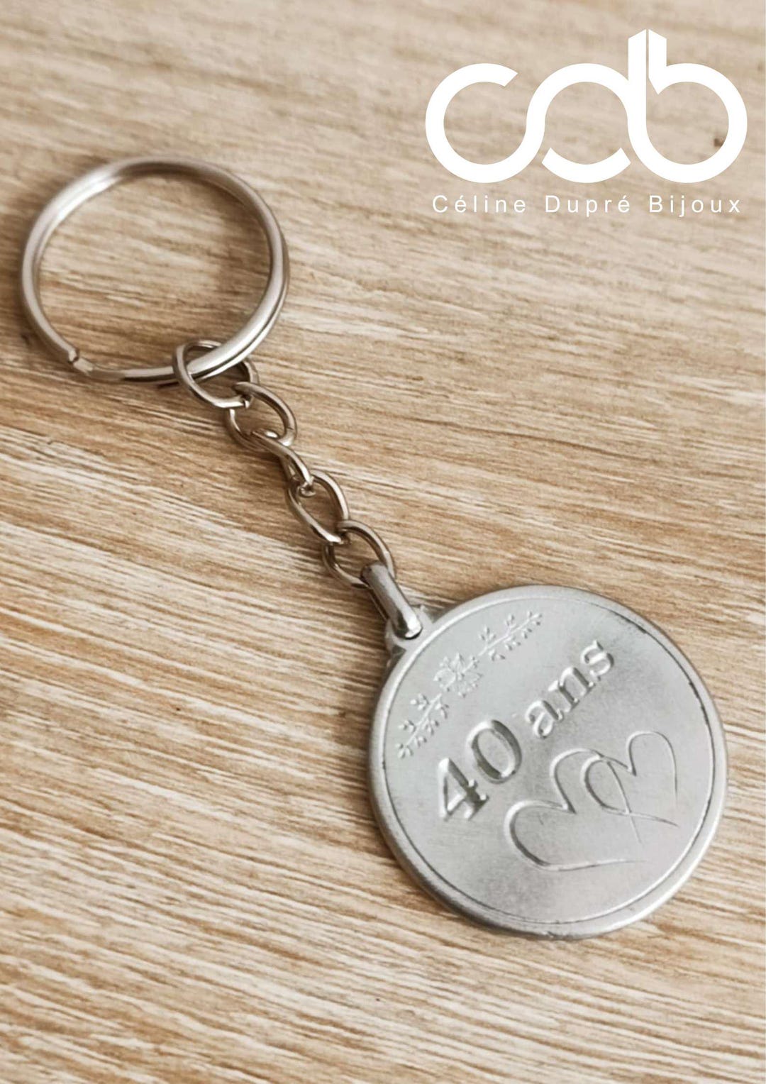 Birthday Key Ring - 40 Years With Hearts - Raw Tinplate - ø30mm - Etsy