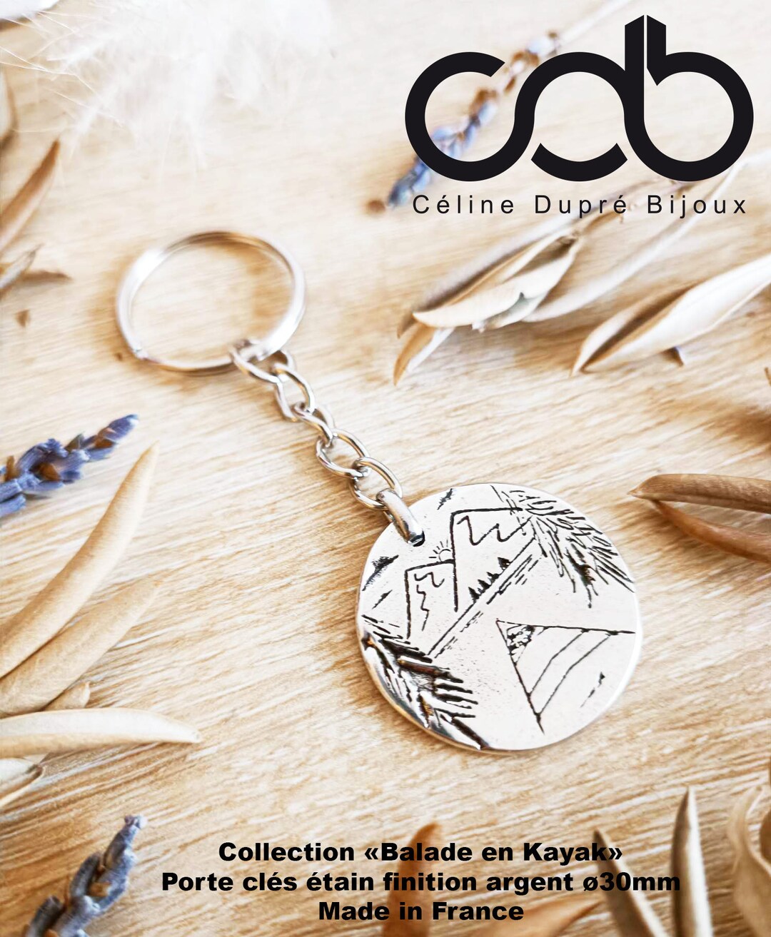 Kayak Key Ring - in Raw White Iron or Silver Finish ø30mm - Etsy