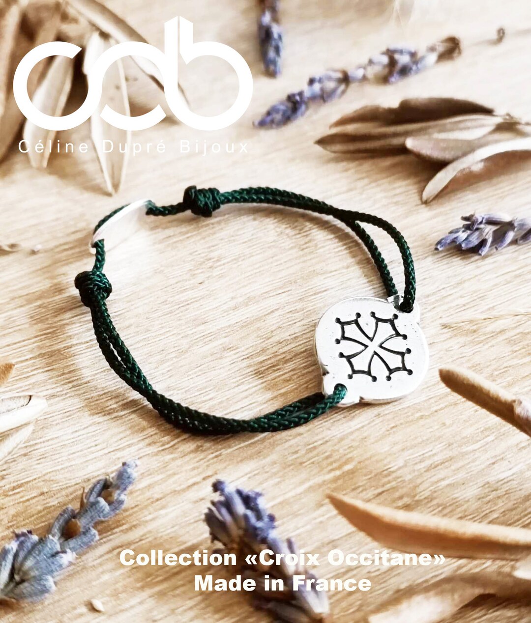 Occitane Cross Bracelet 925 Silver Finish ø18mm Braided Cord of Your ...