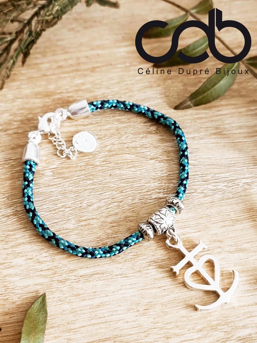 Camargue Cross Bracelet 17x28mm - With Paracord Cord ø3mm - Color of ...