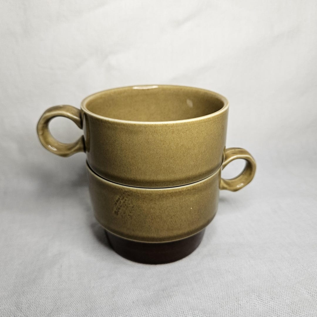 Set of 2 Ekco Canoe Japanese Stoneware Stacking Coffee/tea Mugs/cups - Etsy