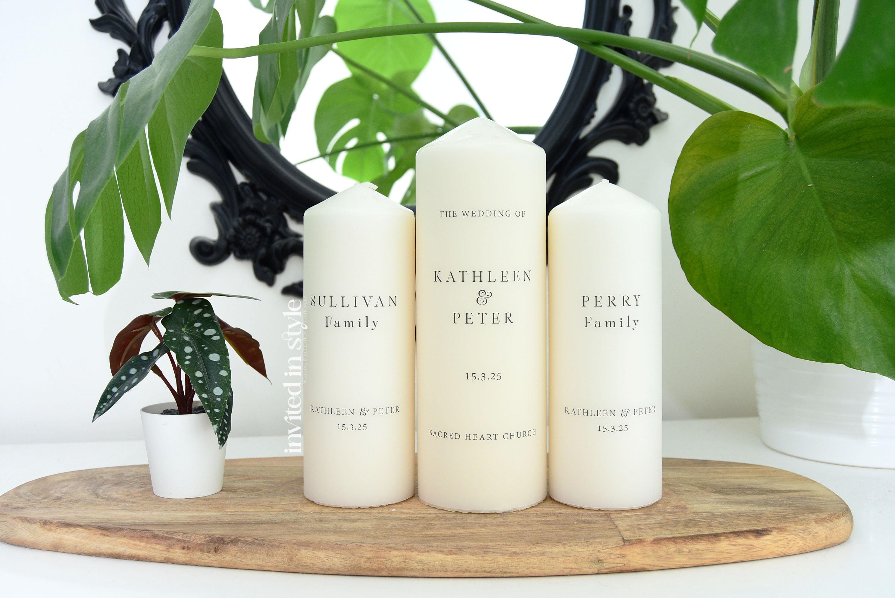 Unity/church/wedding Candles - Minimalist, Modern Font. Choose Your Set ...