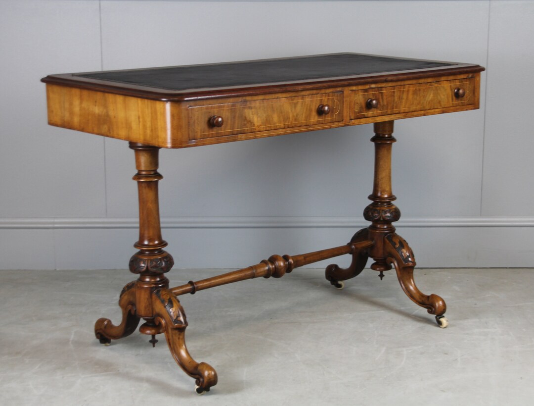 A Victorian Walnut Library Table - Etsy