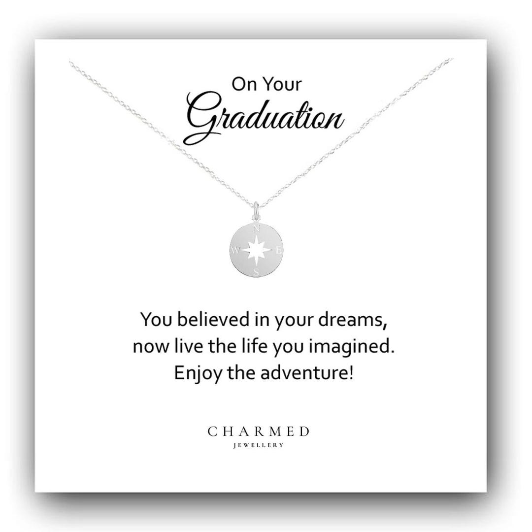 Graduation Compass Necklace: 925 Sterling Silver Jewelry Gift - Etsy