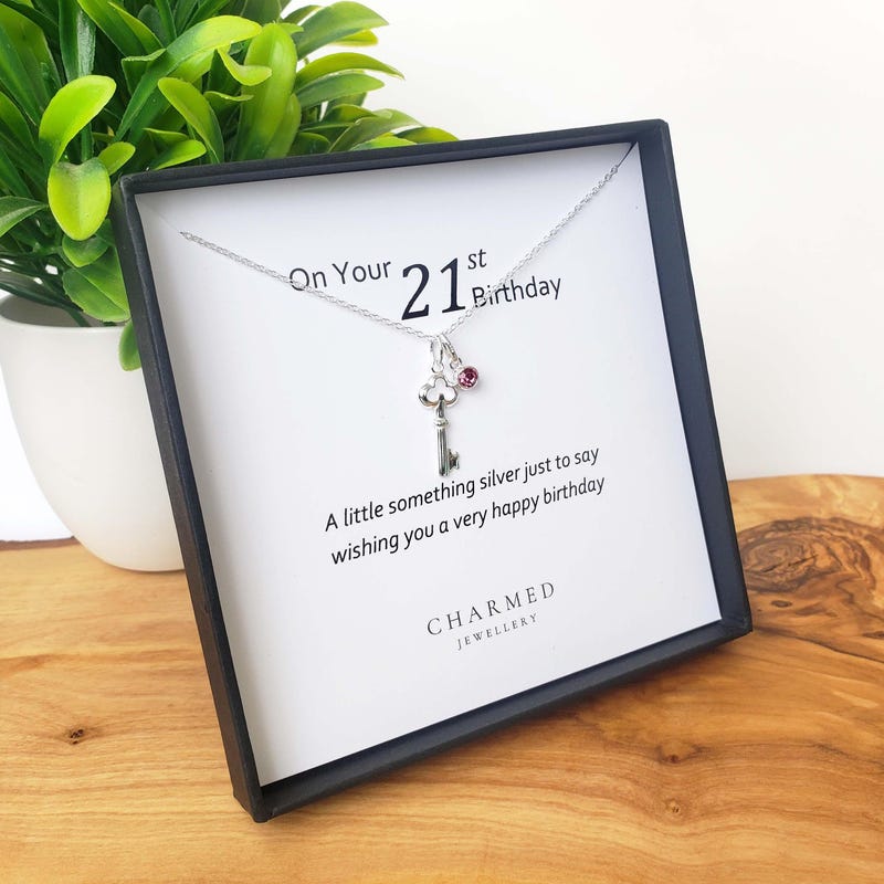 Birthstone Necklace Key - Etsy UK