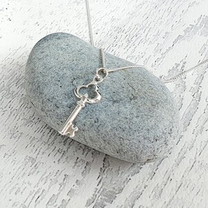 21st Birthday Gift: Sterling Silver Key Necklace With Rose Gold Heart ...