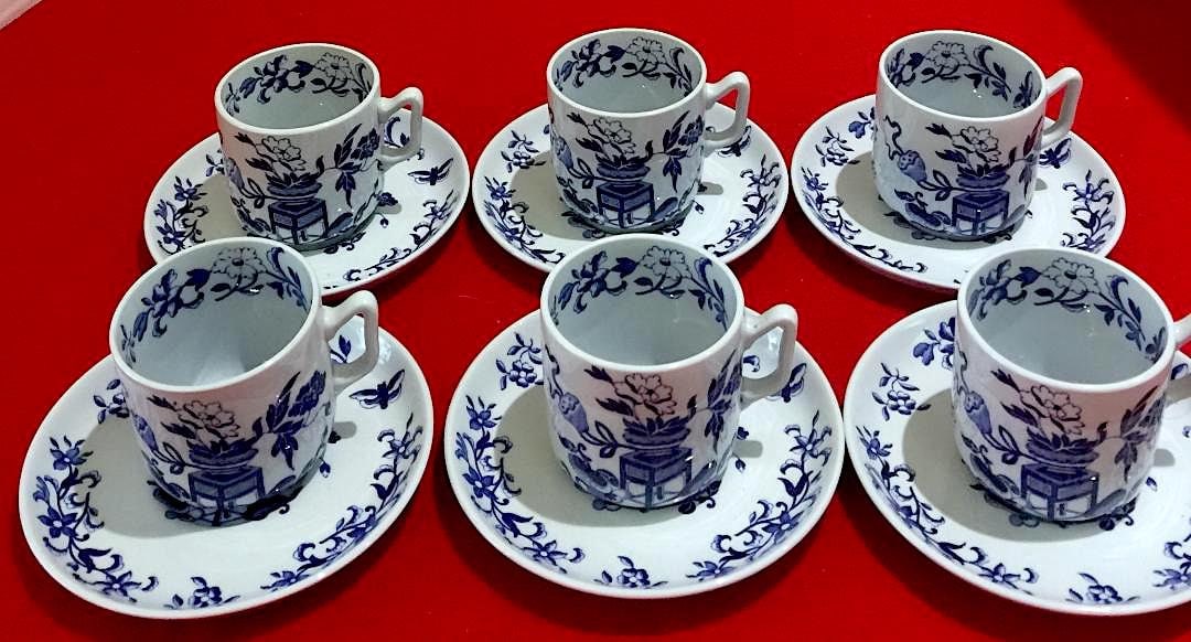 SPODE Blue Bowpot (6) Demitasse Cups & Saucers Sets - Etsy