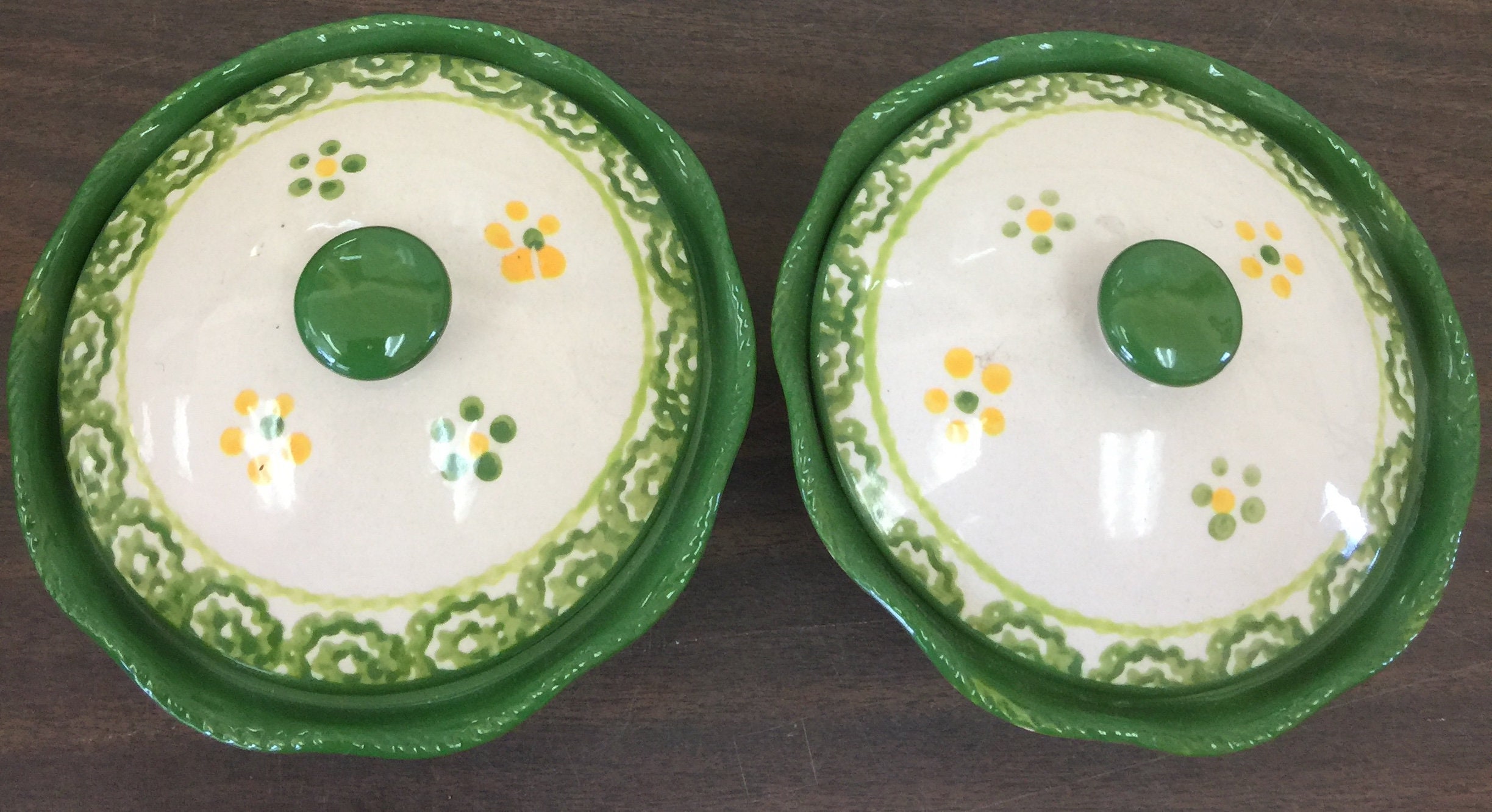 Temp-tations Old World Shamrock 2 ROUND CASSEROLE Dishes W/ Lids - Etsy