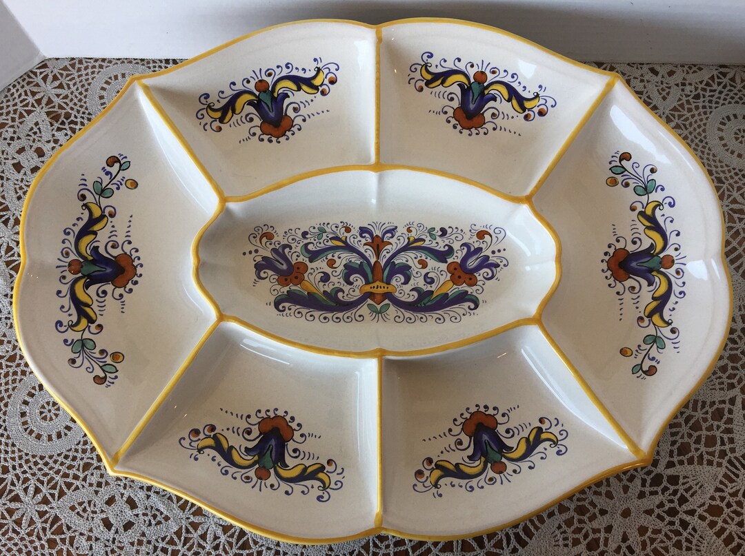DERUTA Pottery DIVIDED OVAL Tray - Etsy