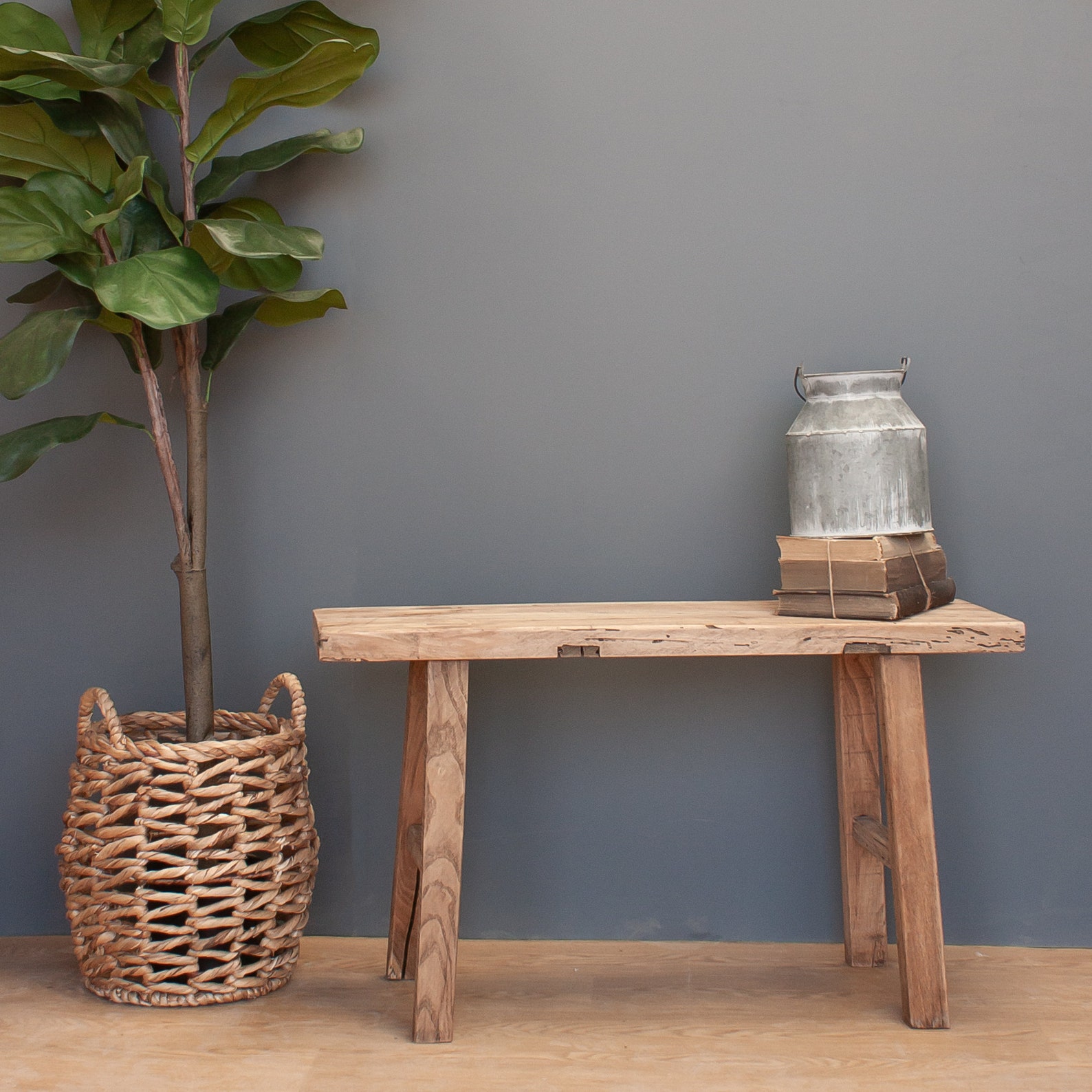 Vintage Rustic Small Wooden Bench Side Table Bedside Table | Etsy UK