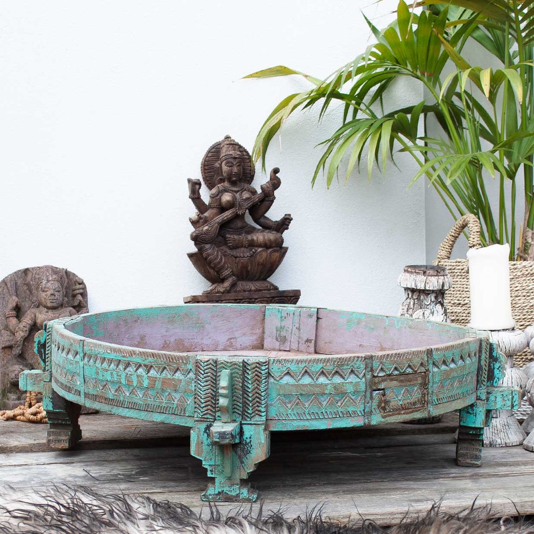 Indian Chakki Table Coffee Table Vintage Upcycled - Etsy