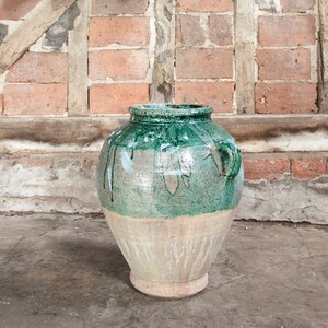 Large Vintage Turquoise Turkish Urn, Terracotta and Glazed Rustic ...
