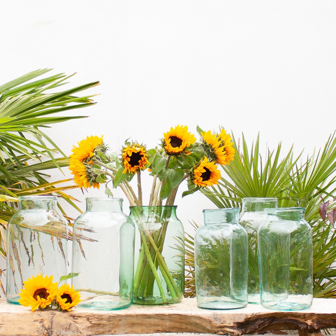 Vintage Glass Vase | Rustic Flower Vase for Home Decor | Shabby Chic ...