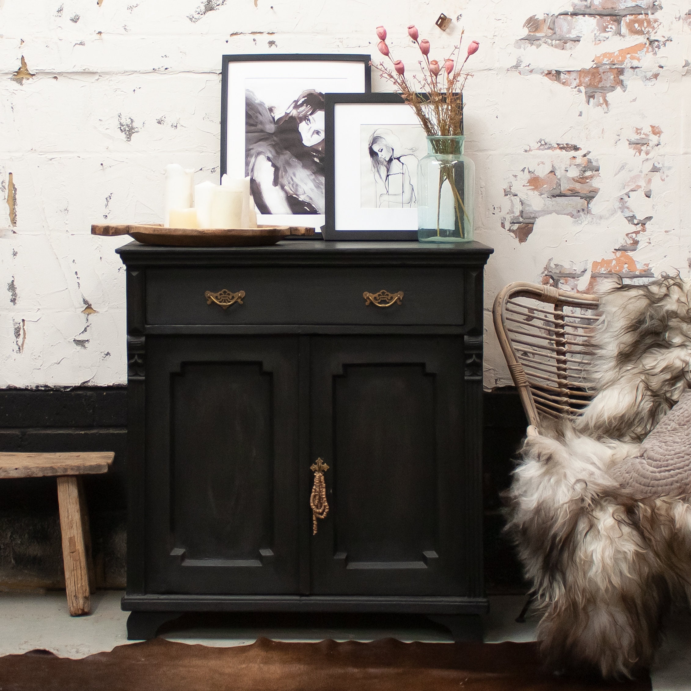 Black cupboard store