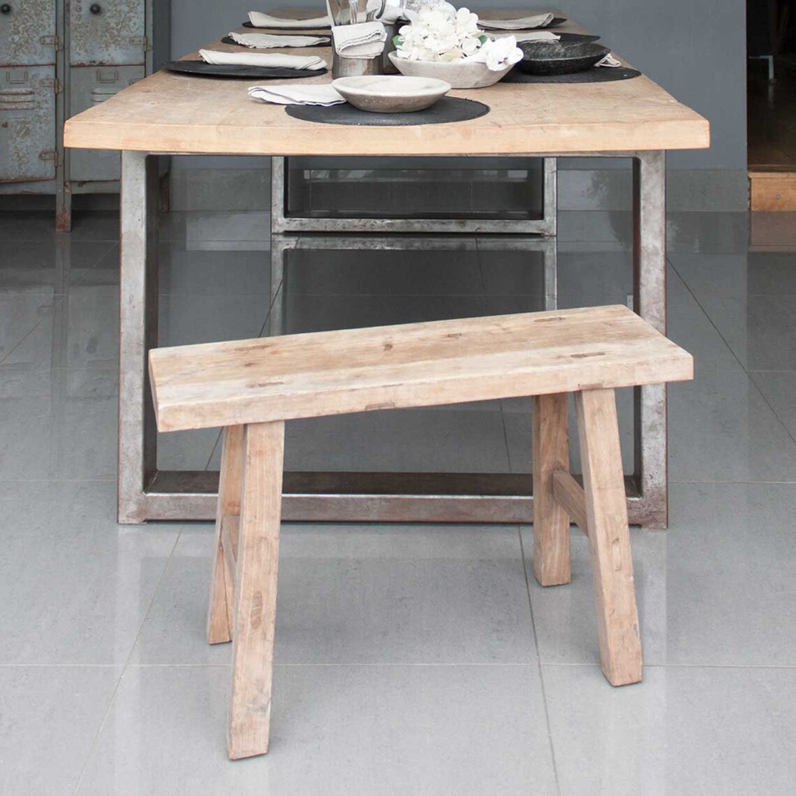 Vintage Rustic Small Wooden Bench Side Table Bedside Table | Etsy UK
