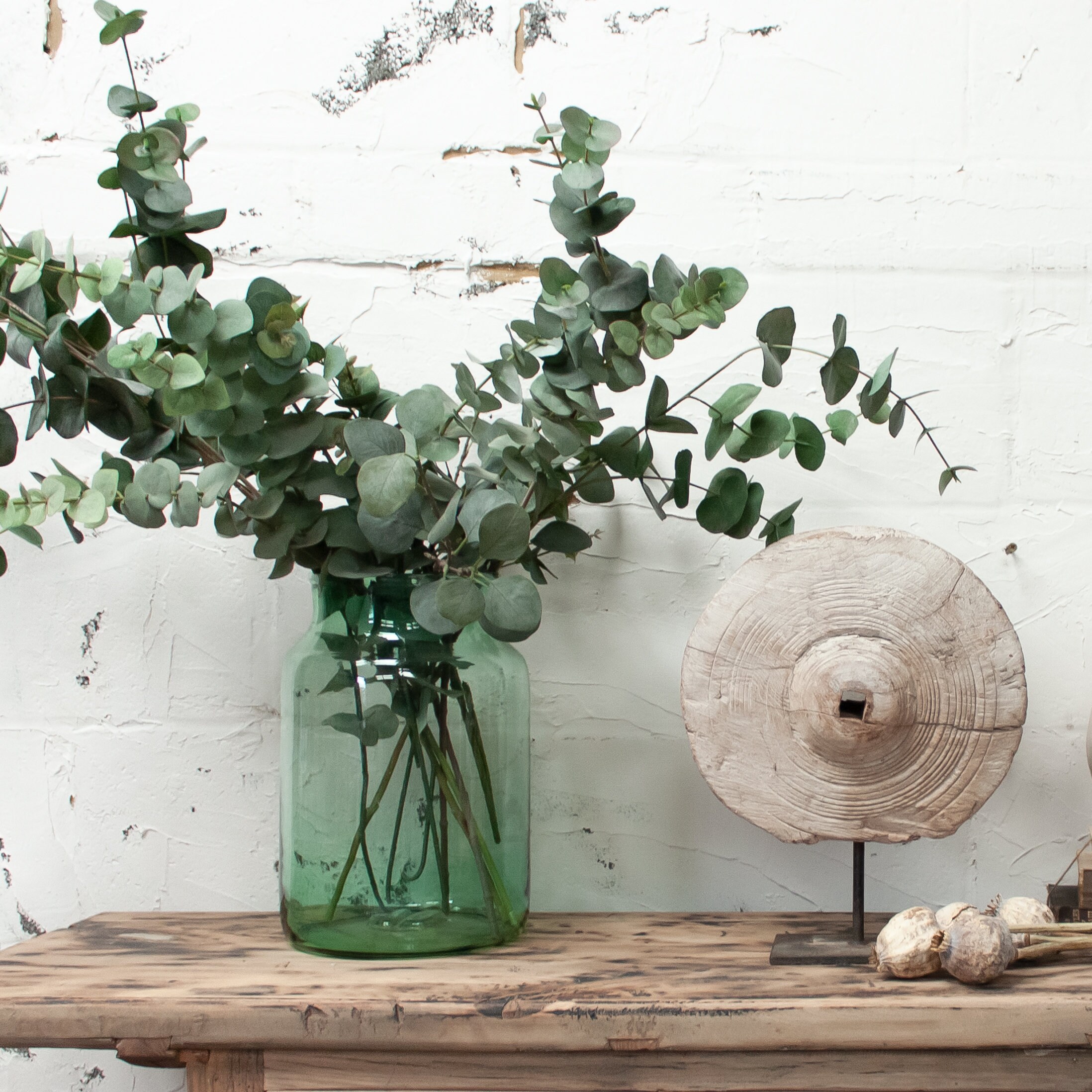 Vintage Glass Vase Rustic Flower Vase for Home Decor | Etsy