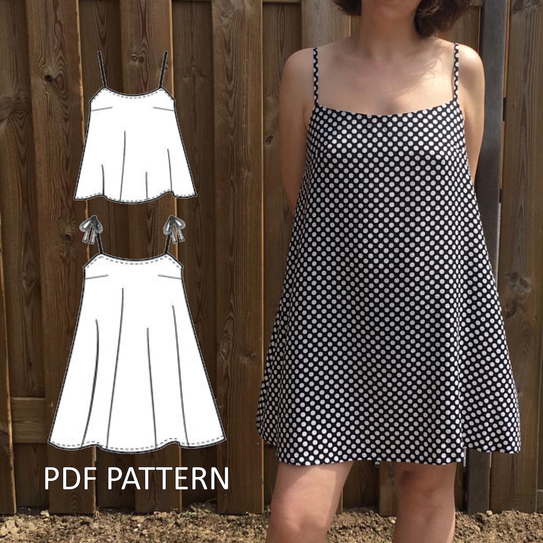 Womens Dress Sewing Pattern PDF Digital Sundress Strap Dress Cami - Etsy