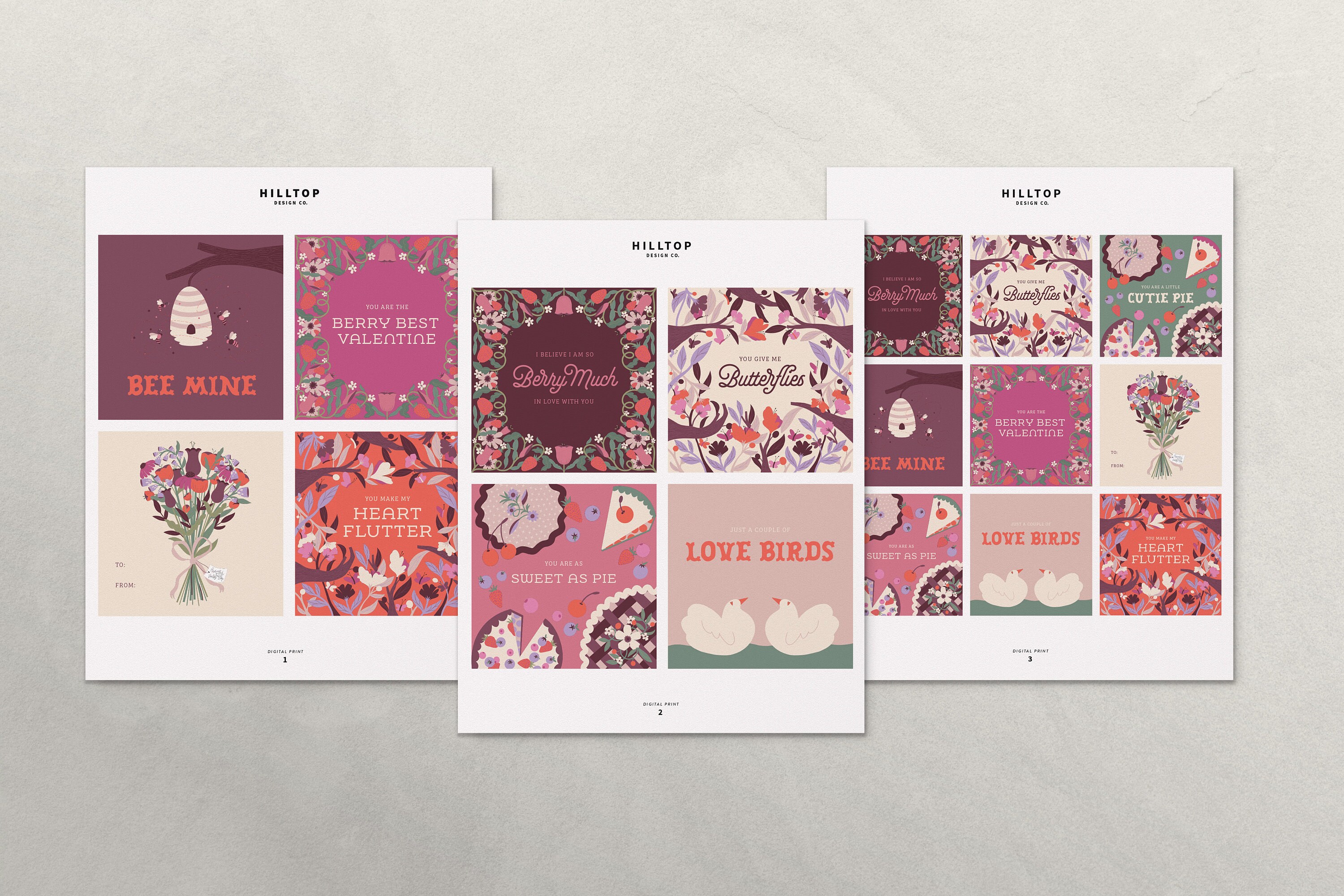 9 Printable Valentine's Day Cards Instant Download: DIY, Digital ...