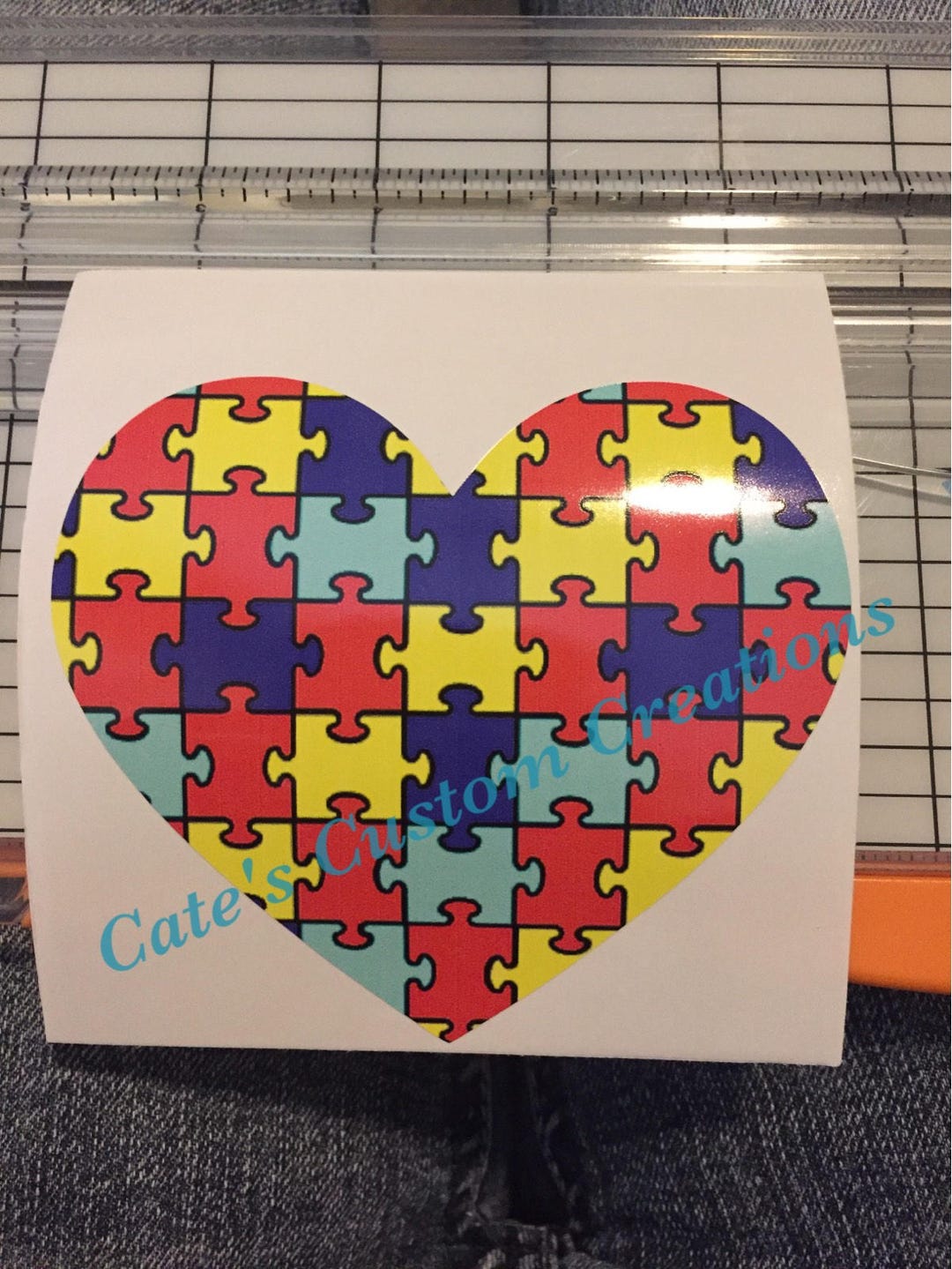 Calcomanía cardíaca del autismo - Etsy México