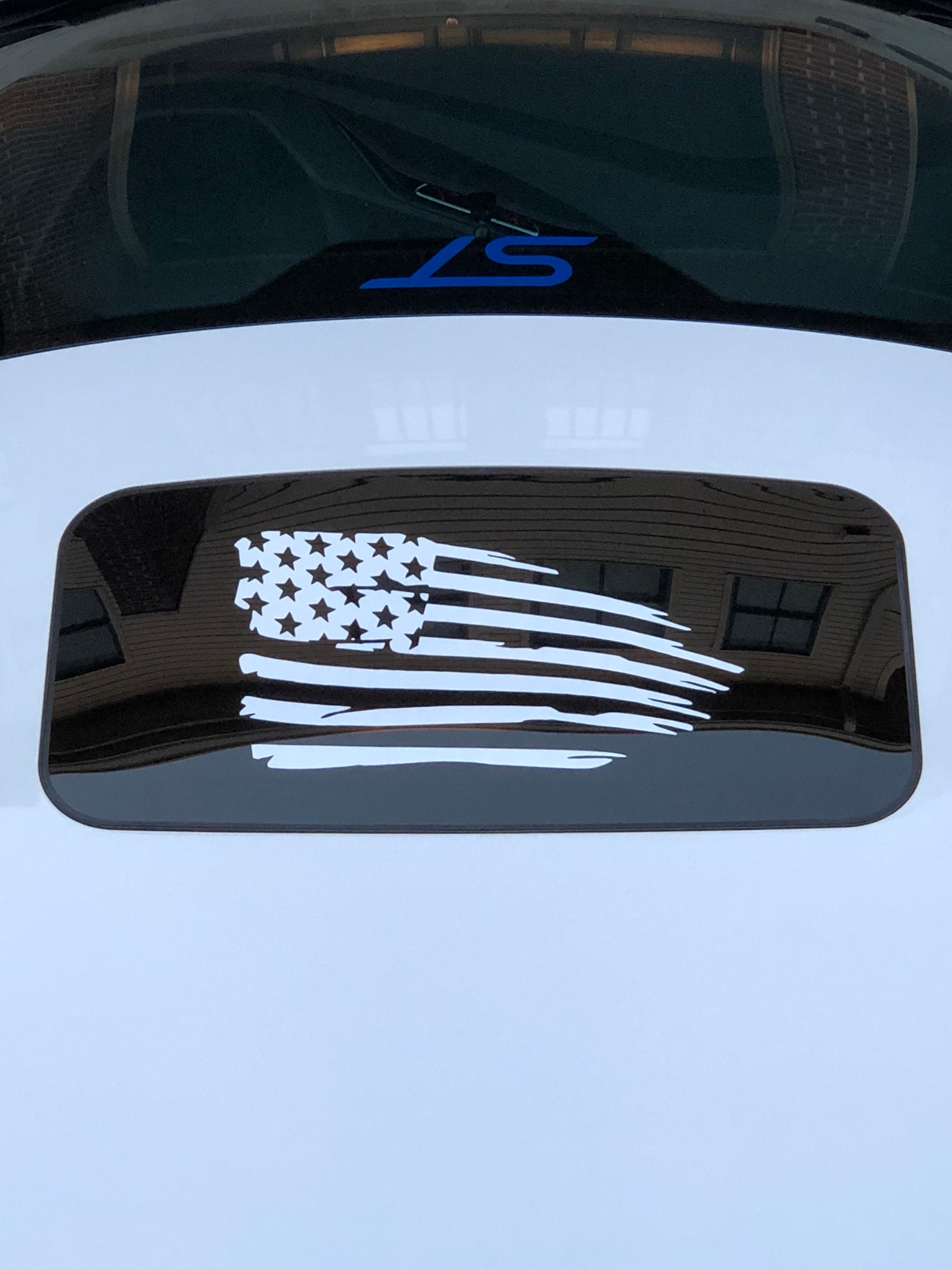 US Tattered Flag Vinyl Decal for Window or Sunroof | Etsy