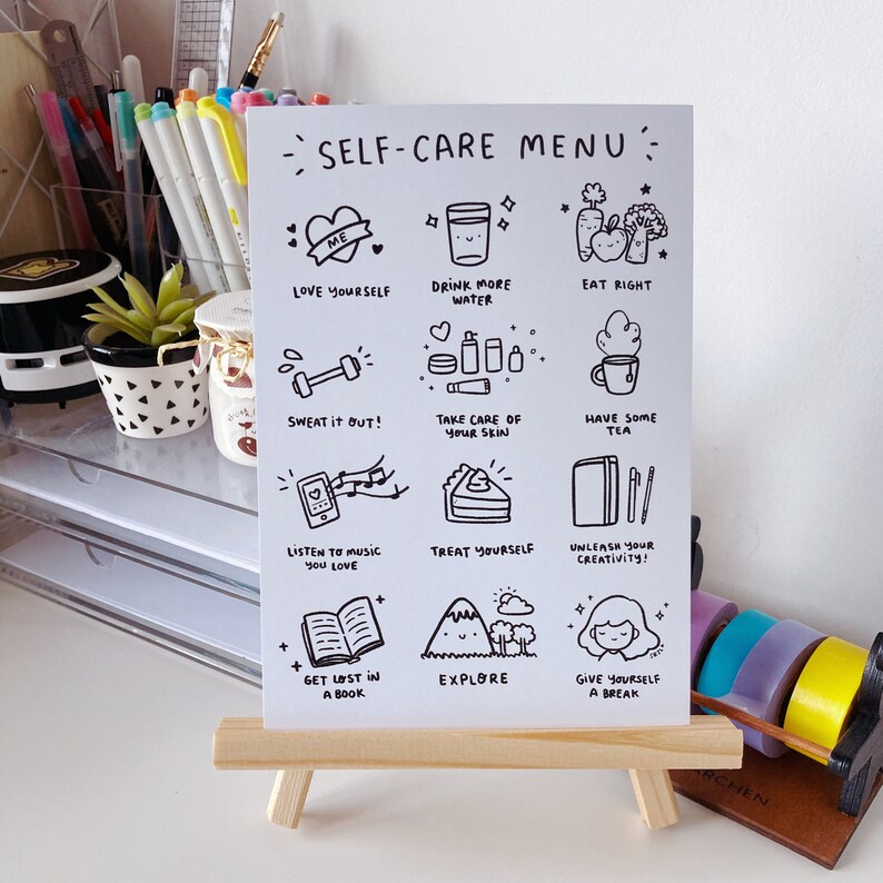 Self-care Checklist Reminder Art Print - Etsy